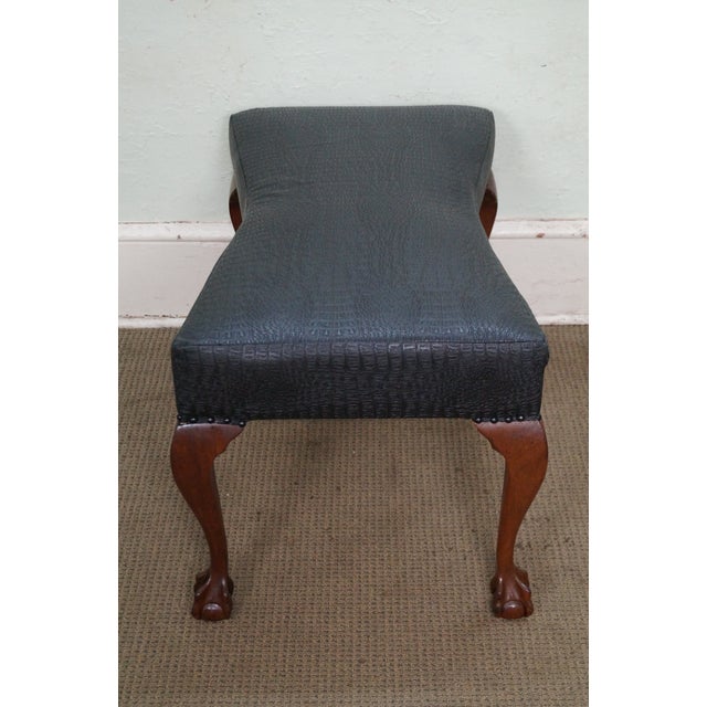 Mahogany Chippendale Style Claw Foot Bowtie Bench | Chairish