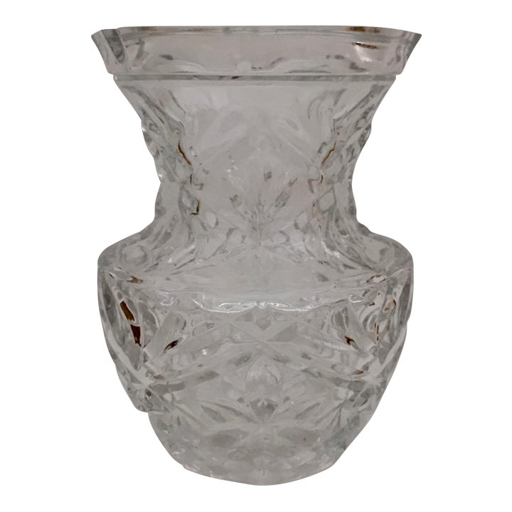 Mid 20th Century Vintage Cut West German Crystal Vase | Chairish