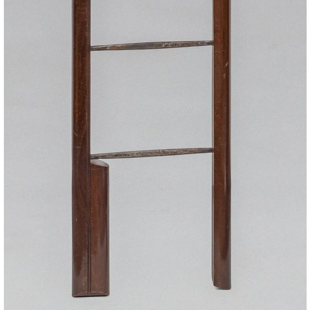 1900s Mahogany Library Pole Ladder With Steel Rungs | Chairish
