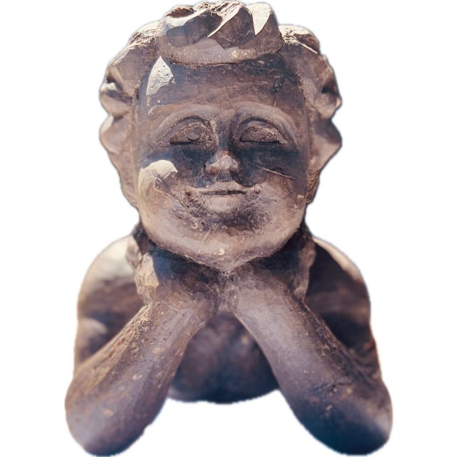 Mid 18th Century Hand Carved Wood 'Putti' Sculpture, French | Chairish