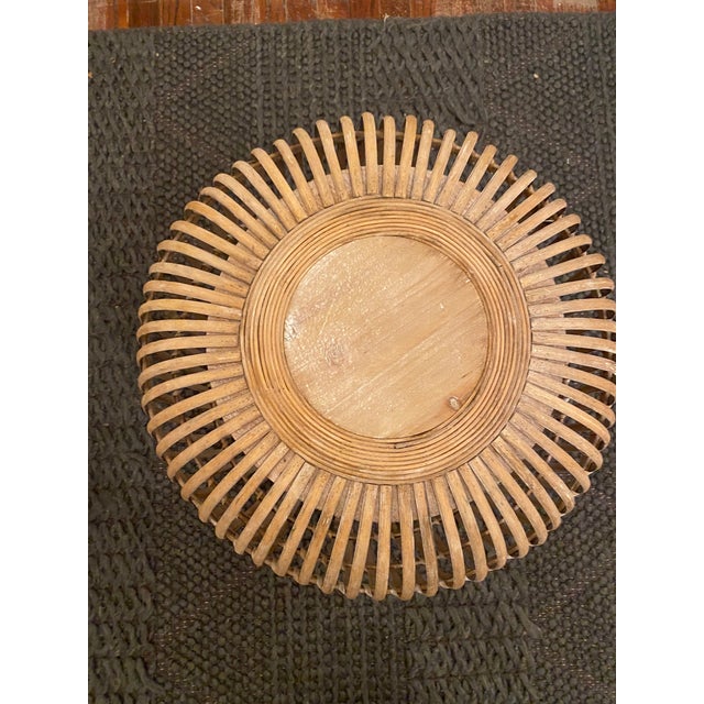 Boho Chic Round Rattan Pouf Ottoman | Chairish