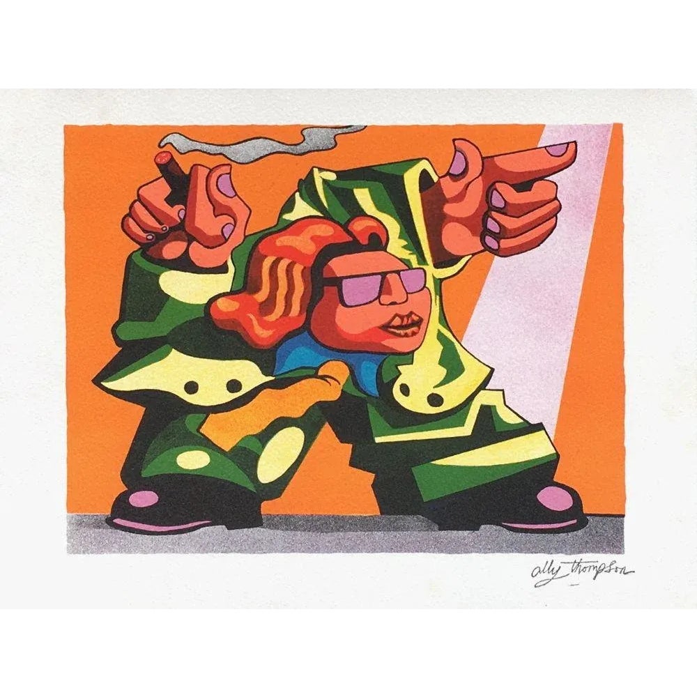 1995 Ally Thompson The Hustler Lithograph | Chairish