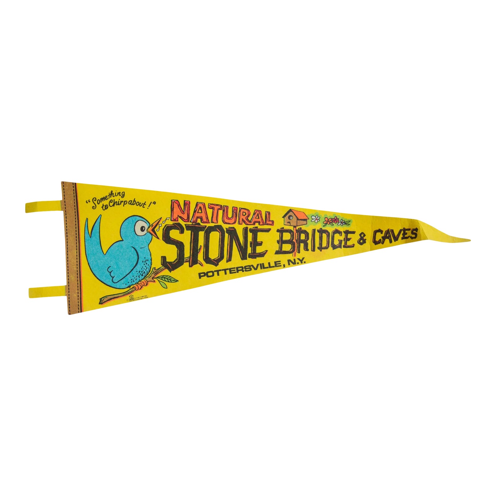 Vintage Natural Stone Bridge and Caves Flag Pennant | Chairish