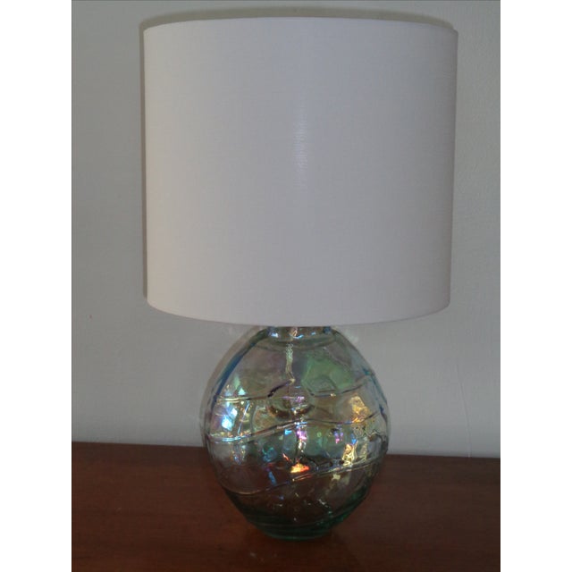 Art Glass Iridescent Table Lamp Chairish