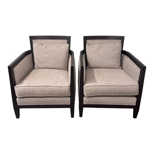Pair of Wood Frame Bernhardt Chairs | Chairish