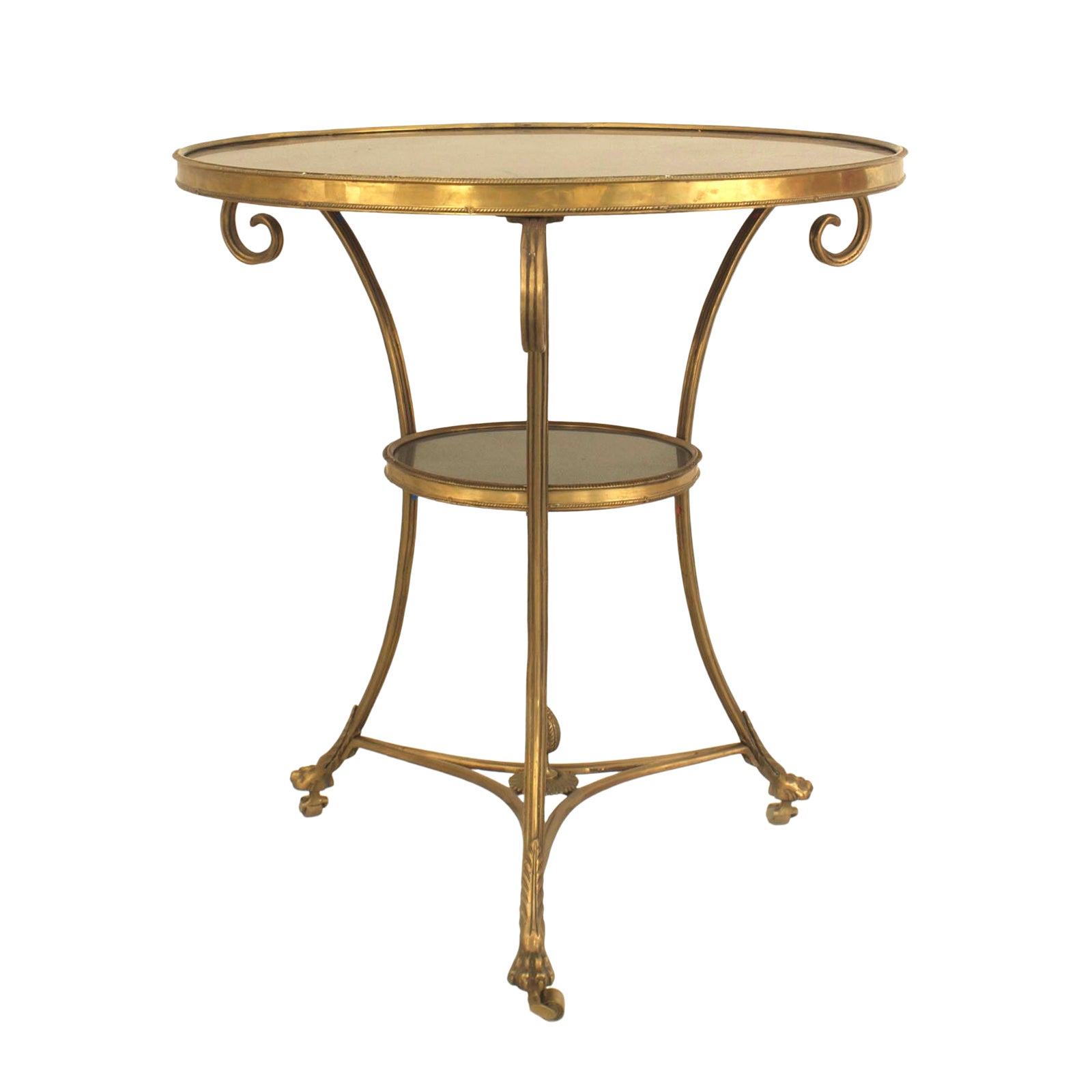 French Charles X Bronze Scroll Table | Chairish