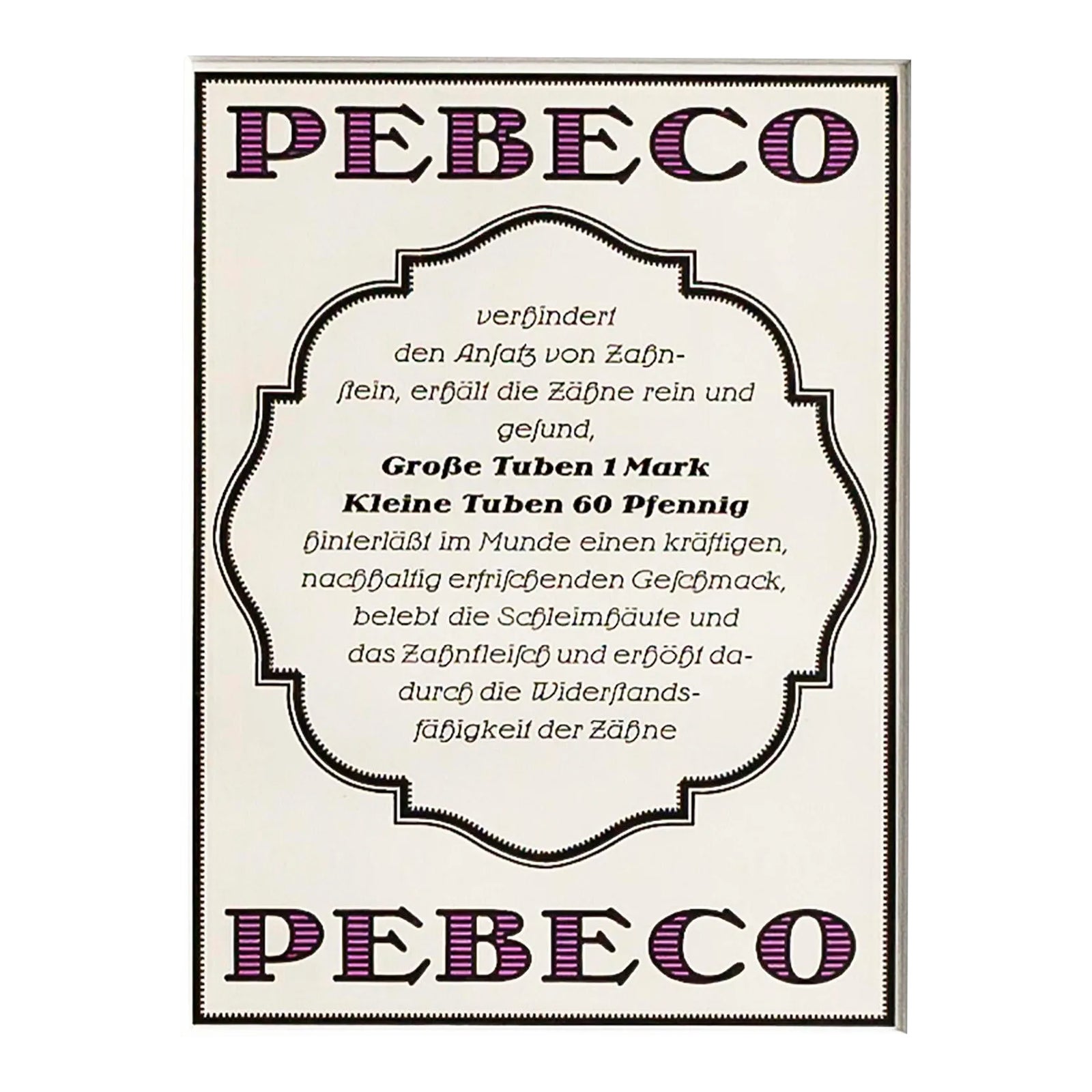 1920s Original German Toothpaste Ad, Pebeco, Matted | Chairish