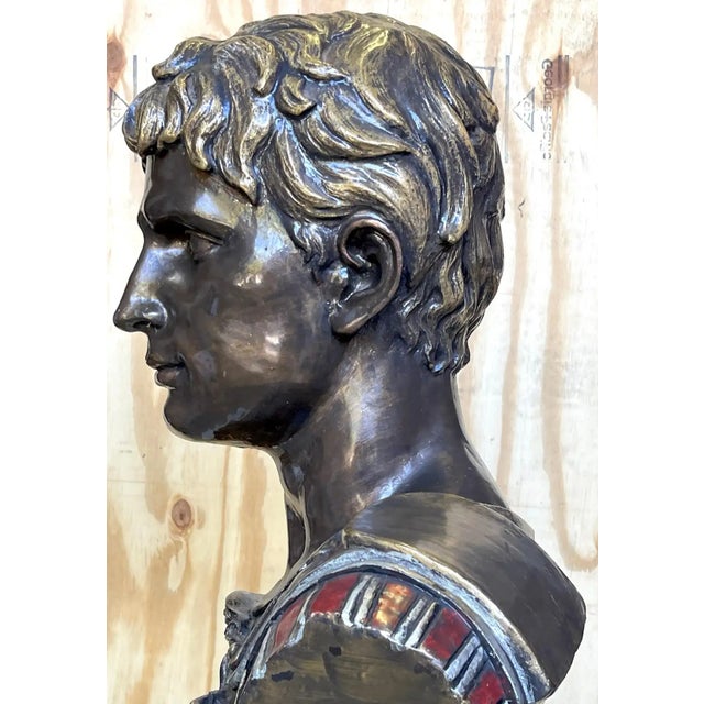 After the Antique Polychromed Bronze Bust of the Prima Porta Augustus ...
