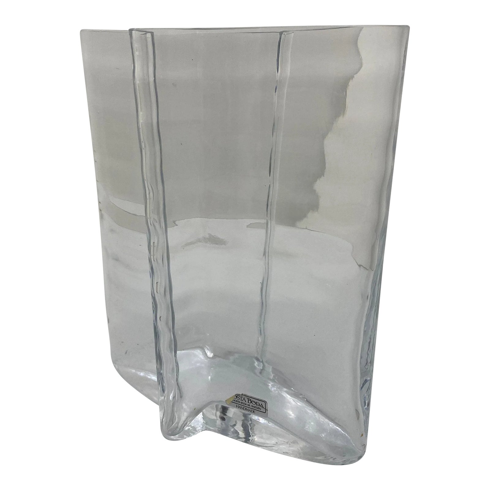 Vintage Kosta Boda Clear Glass Vase | Chairish