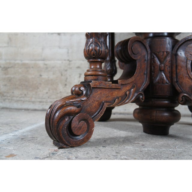 Early 20th Century Antique French Renaissance Revival Oval Oak Carved ...