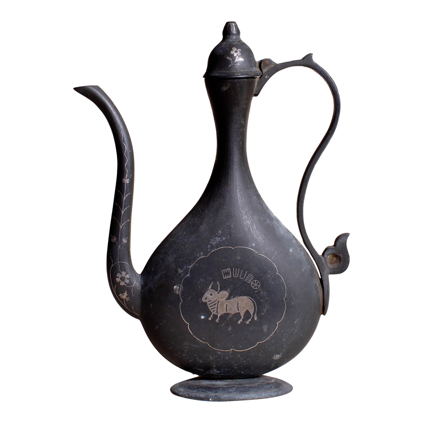 19th Century Antique Bidriware (Surahi) Ewer | Chairish
