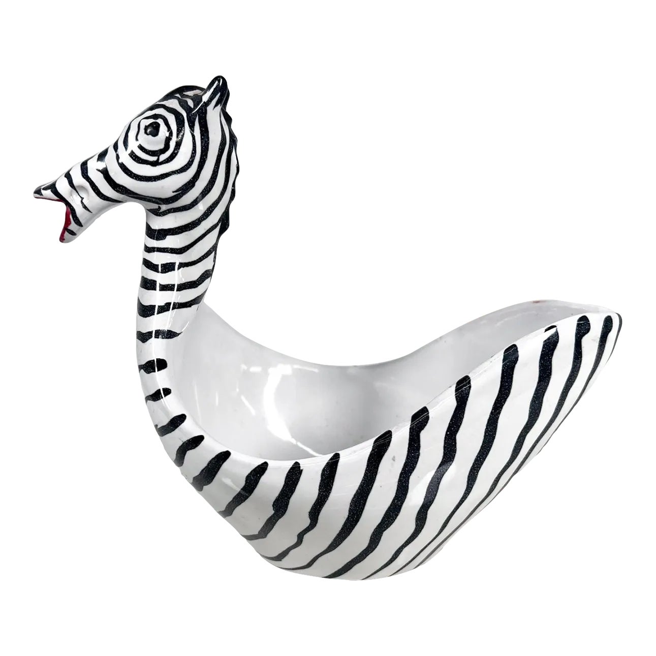 1960s Figural Zebra Bowl Animal Art Pottery by Aldo Londi Bitossi Italy ...