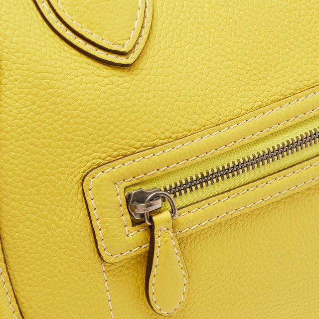 Celine Yellow Leather Mini Luggage Tote | Chairish