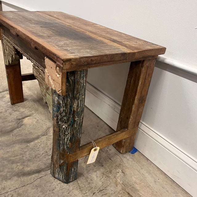 Indian Bench Made From Antique Architectural Elements | Chairish