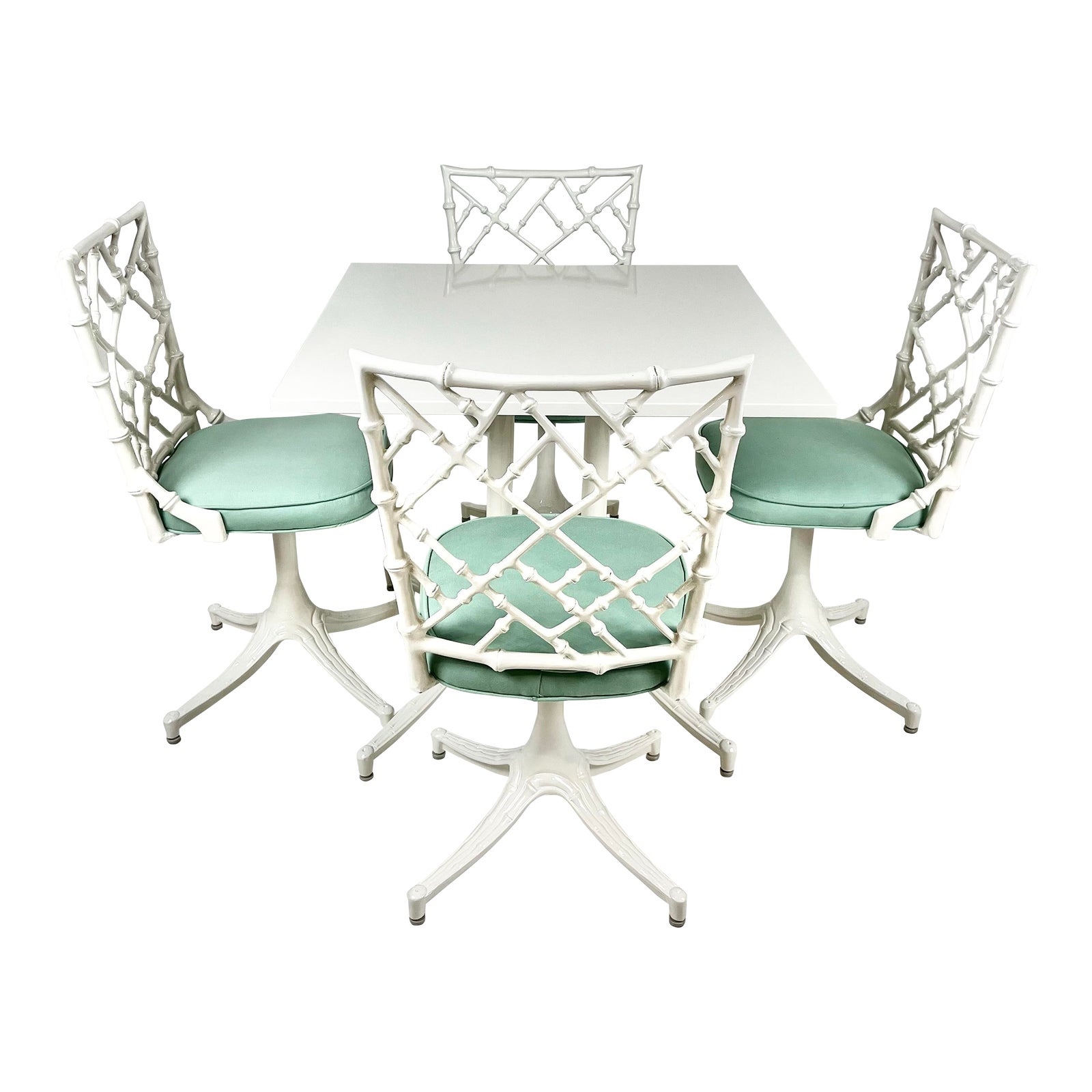 Vintage Phyllis Morris Kessler Faux Bamboo Cast Aluminum Dining Set ...