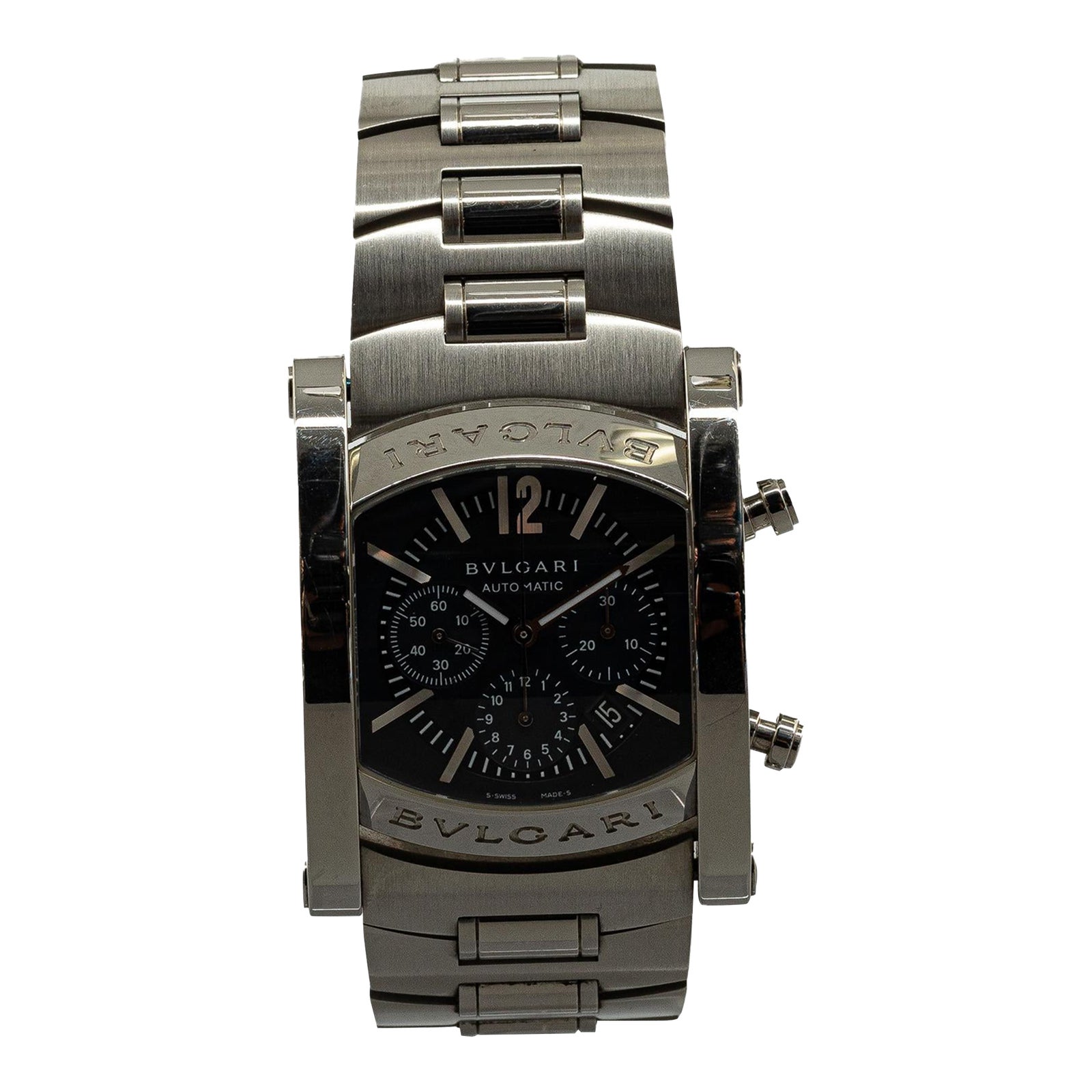 Bvlgari Automatic Stainless Steel Assioma Chronograph Watch | Chairish