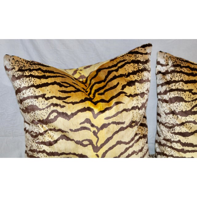 Tiger Stripe Velvet Pillows- a Pair | Chairish