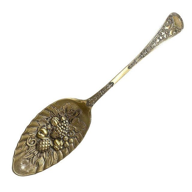 Antique Ornate Leaf Berry & Flower Fruit Scene Jam Berry Spoon by J B ...