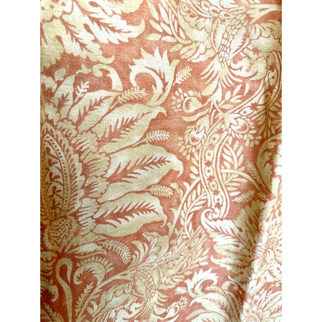 Rustic European Cotton/Linen Terra Cotta Print Blackout Drapery Panels ...