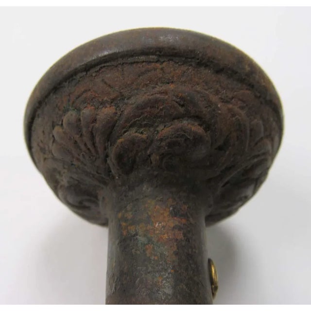 Antique 1890s Romanesque Lockwood Iron Passage Door Knobs | Chairish