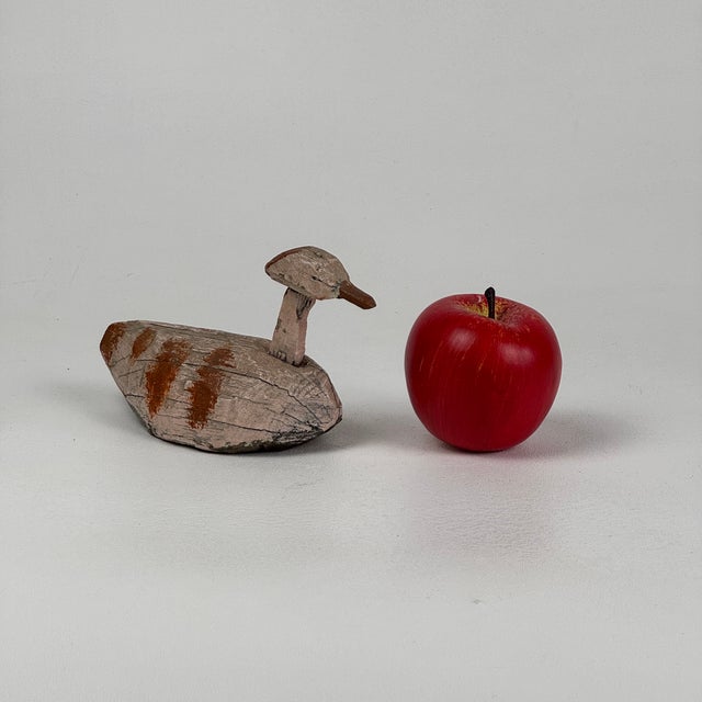 Antique Root Head Coot Duck Decoy in Pink, Primitive Folk Art Early ...