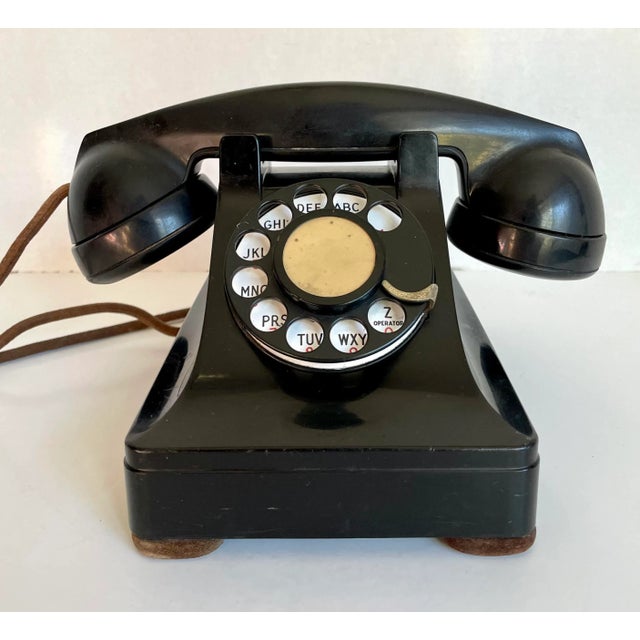 1930's Western Electric Prewar Model 302 Black Telephone | Chairish