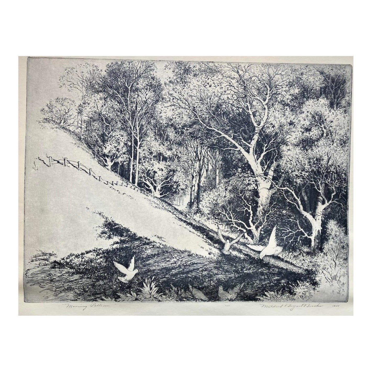 Mildred Bryant Brooks "Morning Patterns" Vintage Print | Chairish