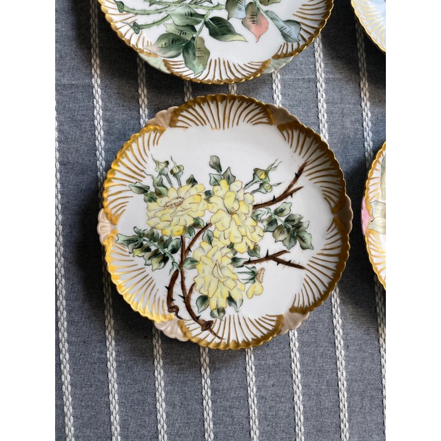 1892 Hand Painted Jean Pouyat Limoges Plates - Set of 4 | Chairish