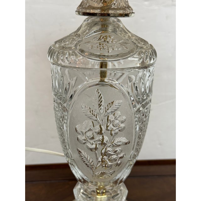 Dale Lighting Cut + Etched Cut Glass Table Lamp | Chairish