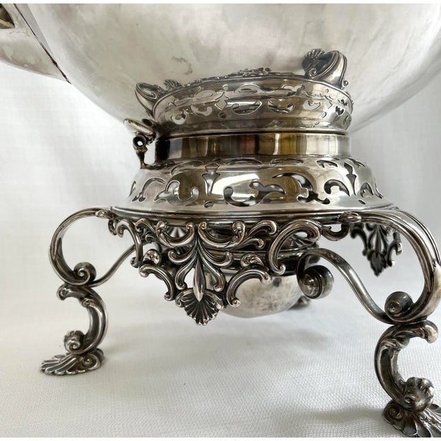19th Century Silverplate Tilting Teapot With Stand & Burner- 2 Pieces ...