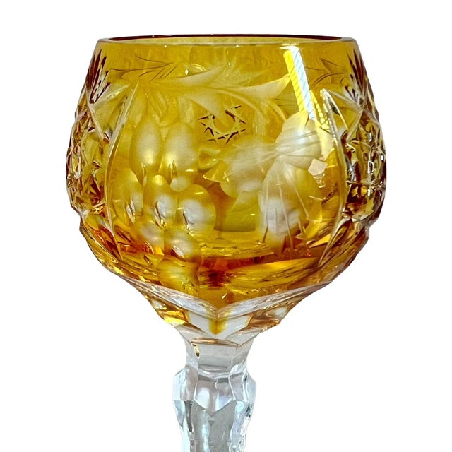 Vintage 1960's Hand-Cut Colored Lead Crystal Liqueur Glasses German ...