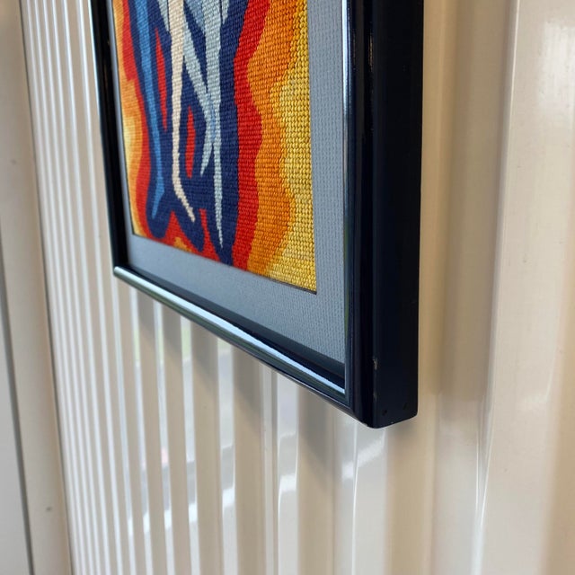 Midcentury Modern Dancing Figures Needlepoint Wall Art | Chairish