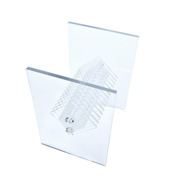 Rectangular Clear Acrylic Lucite Dining Table With Diamond Shaped Prism ...