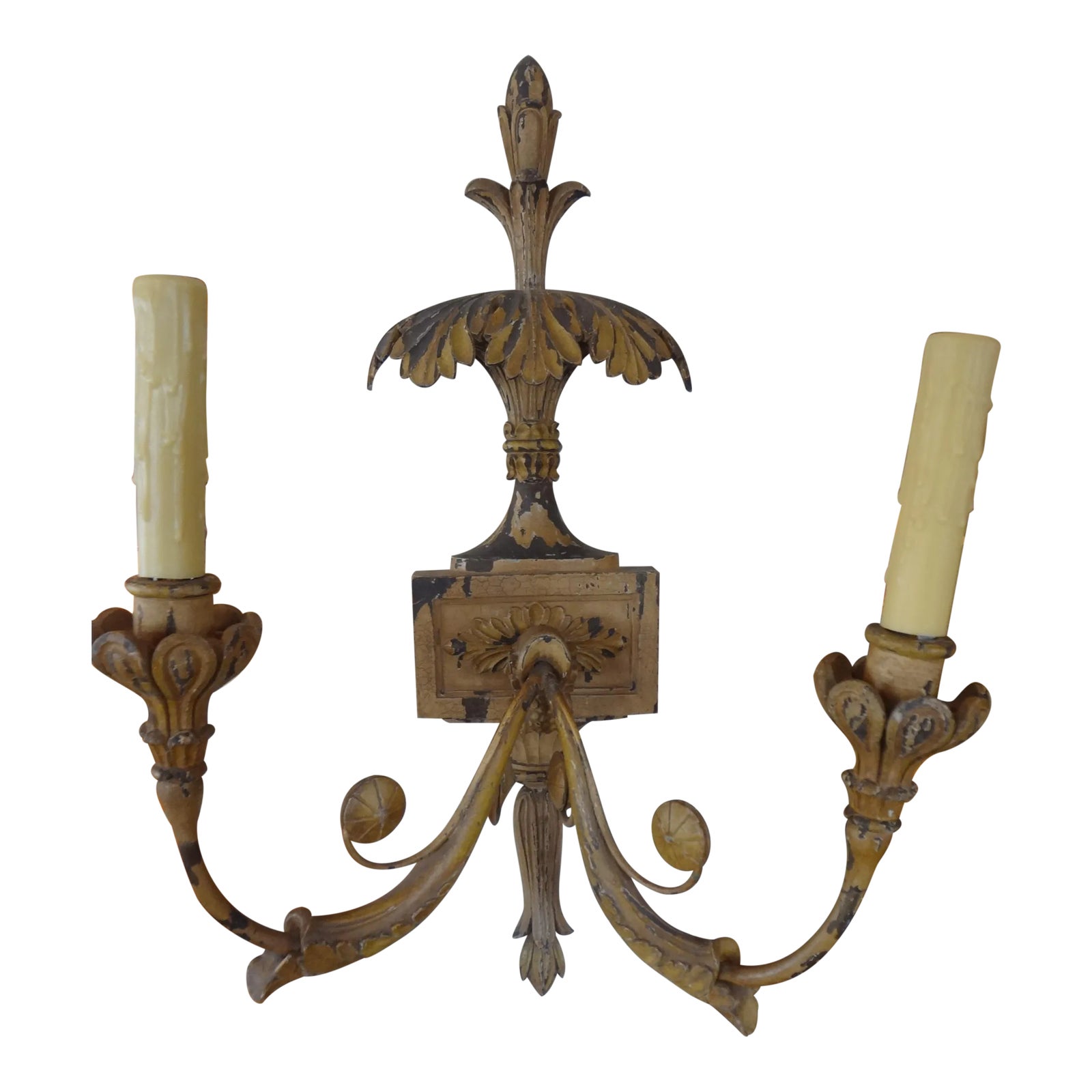 19th Century Italian Neoclassical Sconces, Pair | Chairish