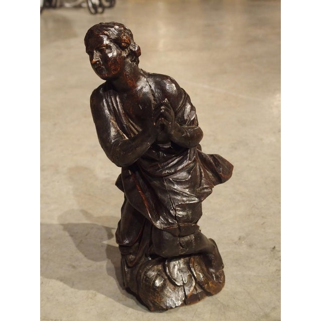 Small 18th Century Carved Oak Statues From France - a Pair | Chairish