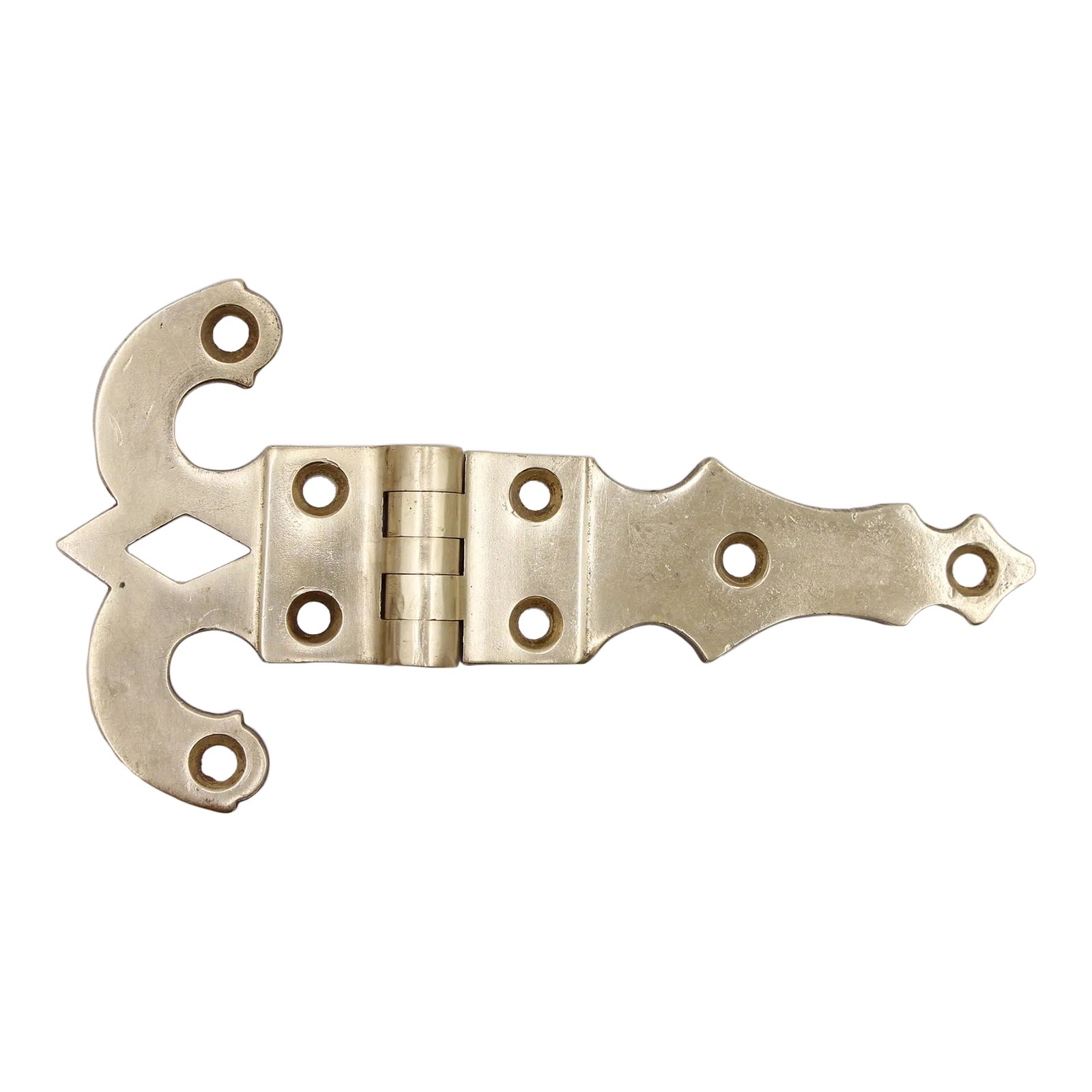 Vintage 7.5 In. Polished Brass Ice Box Hinge | Chairish