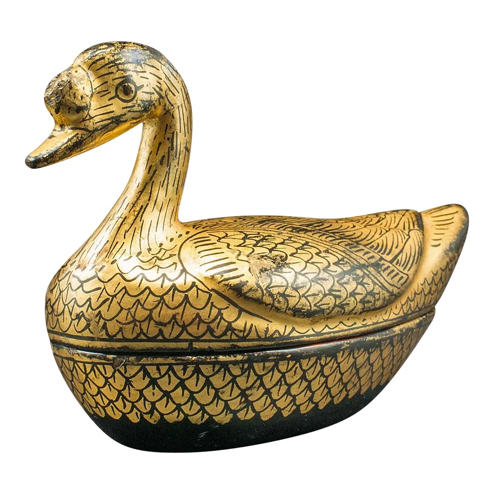 1940s Small Vintage Art Deco Chinese Goose Pot | Chairish