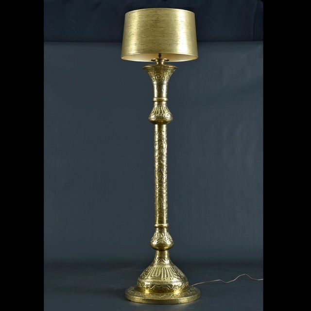 Ornate Gold Finish Hammered Brass Arabic Middle Eastern Floor Lamp ...