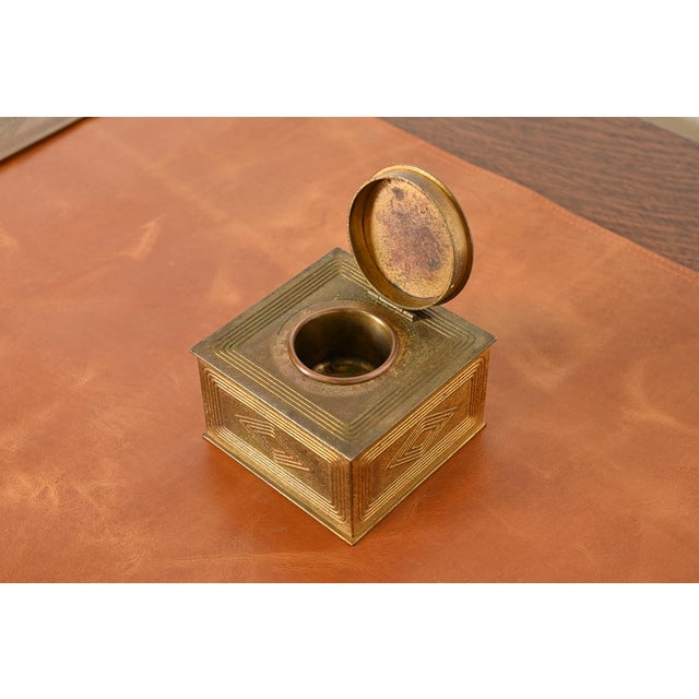 Tiffany Studios New York Graduate Bronze Doré Inkwell | Chairish