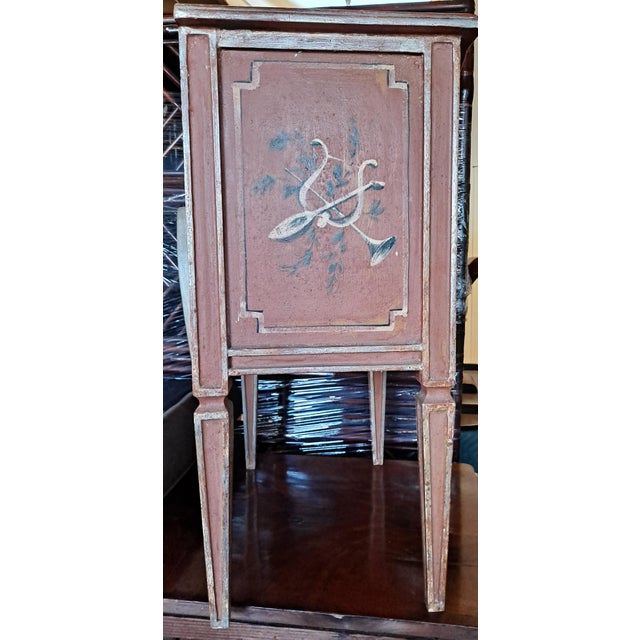 Pair of Italian Neoclassical Style Hand Painted Night Stands | Chairish