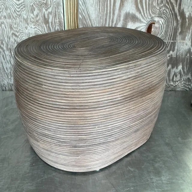 Vintage Coastal Pencil Reed Coffee Table | Chairish