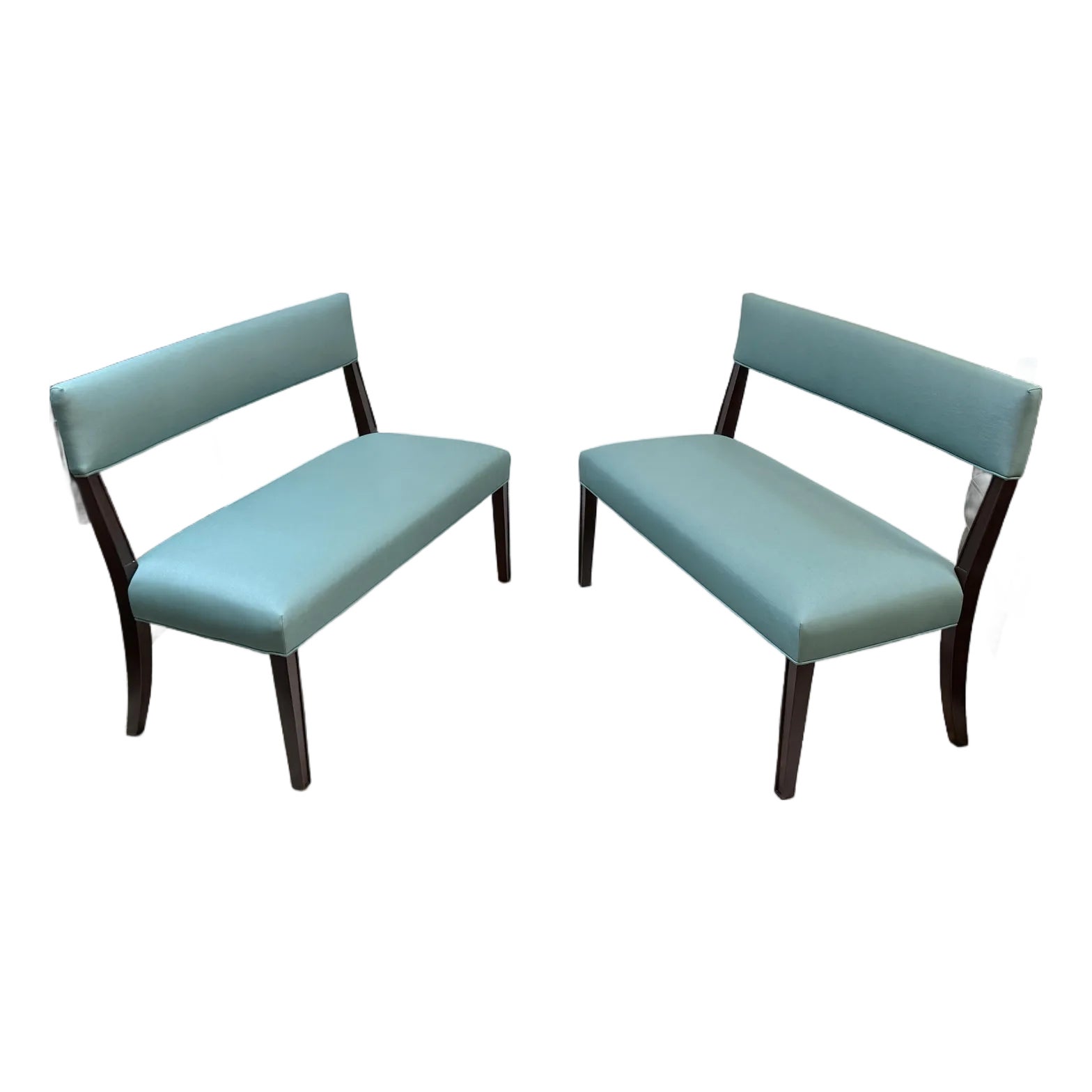 Roberto Barahona Custom Performance Fabric Benches, Pair | Chairish