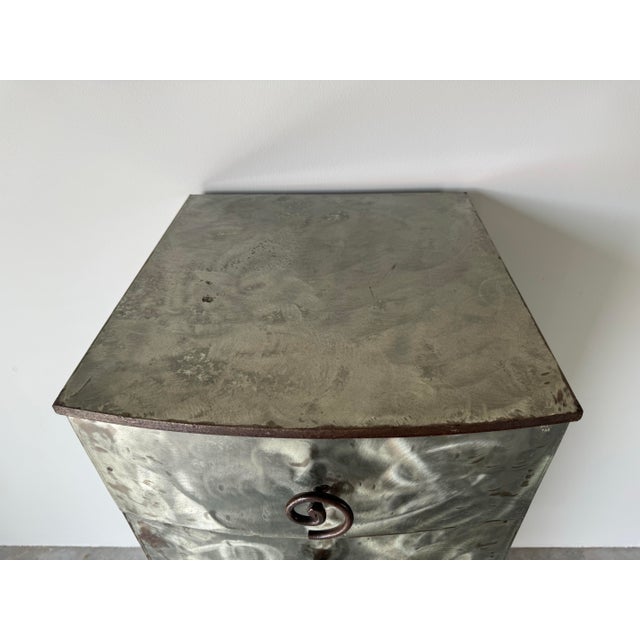 80's Postmodern Memphis - Style Brushed Metal Tall Six Drawer Chest ...