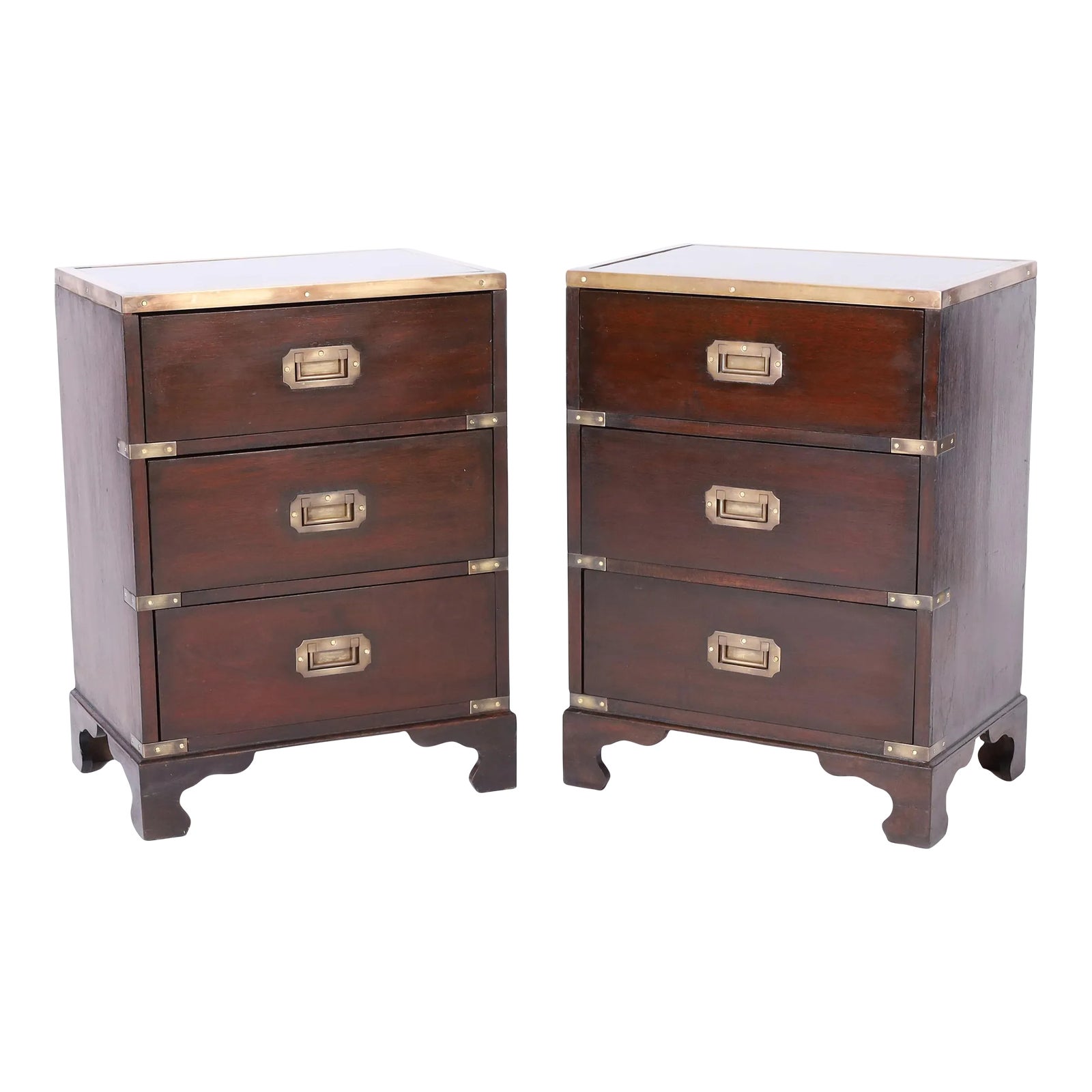 Pair of Antique English Campaign Stands | Chairish