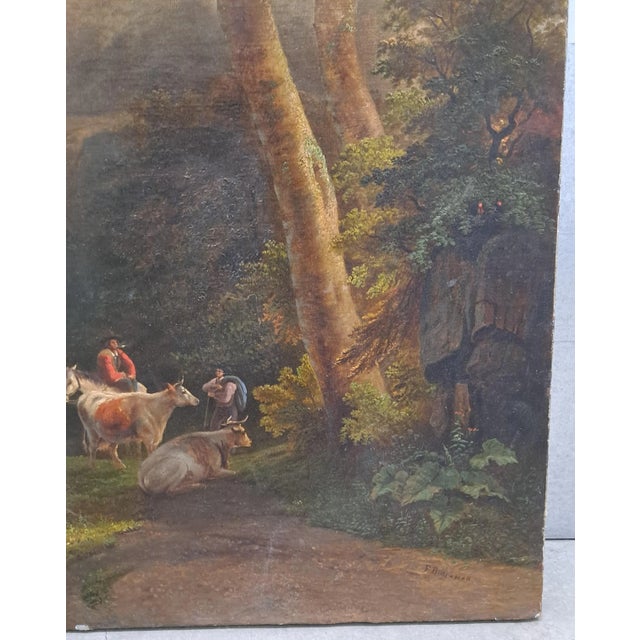 F. Cesare Bimerman (1821-1890) Forest Landscape With Travelers and ...