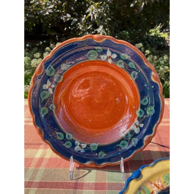 French Provençal Glazed Pottery Plates - Set of 3 - Signed | Chairish