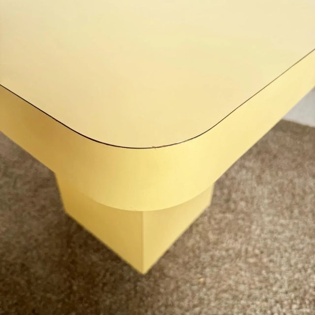 Postmodern Yellow Laminate Mushroom Side Tables | Chairish