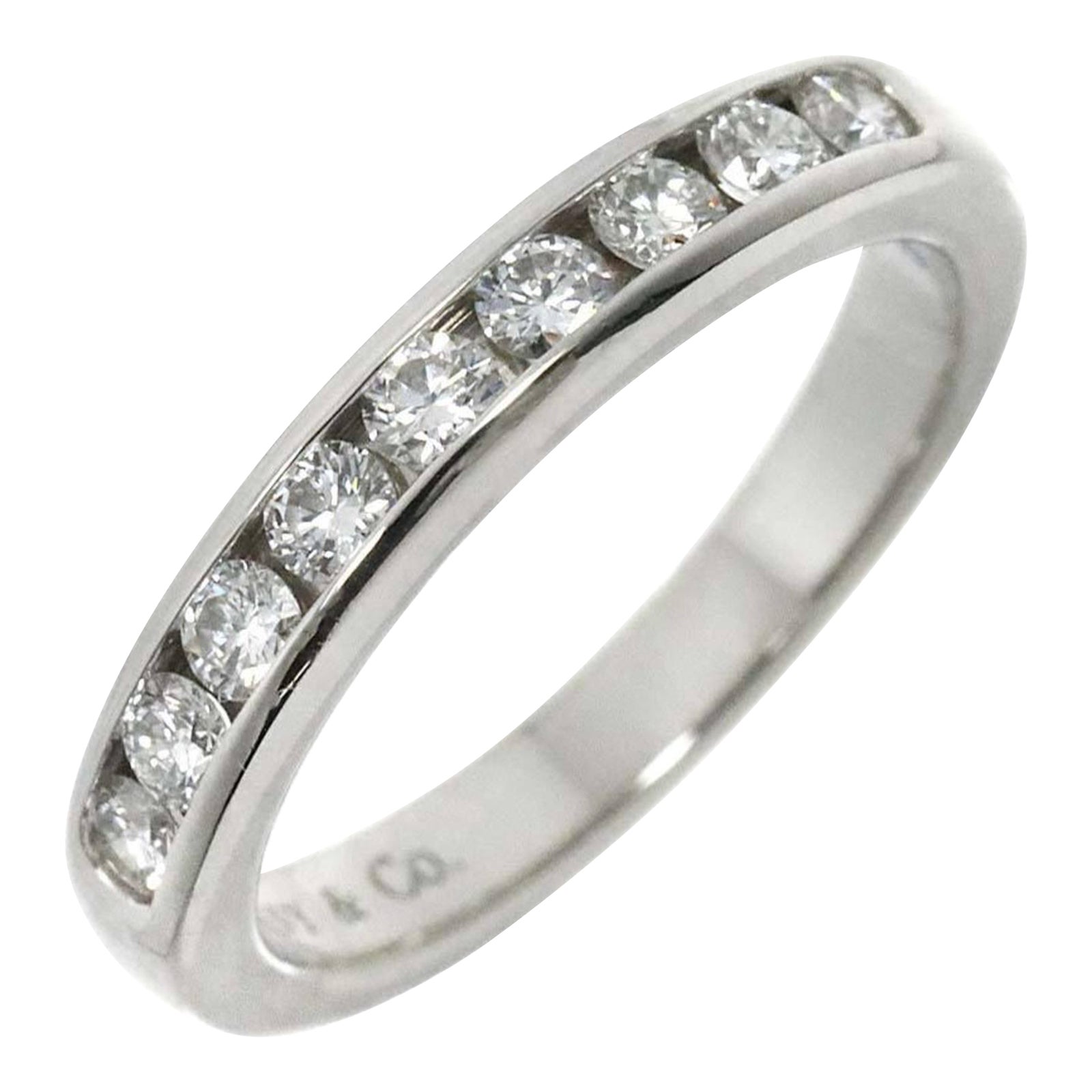 Tiffany & Co. Half Circle Channel Setting Ring Diamond Pt Platinum Size ...
