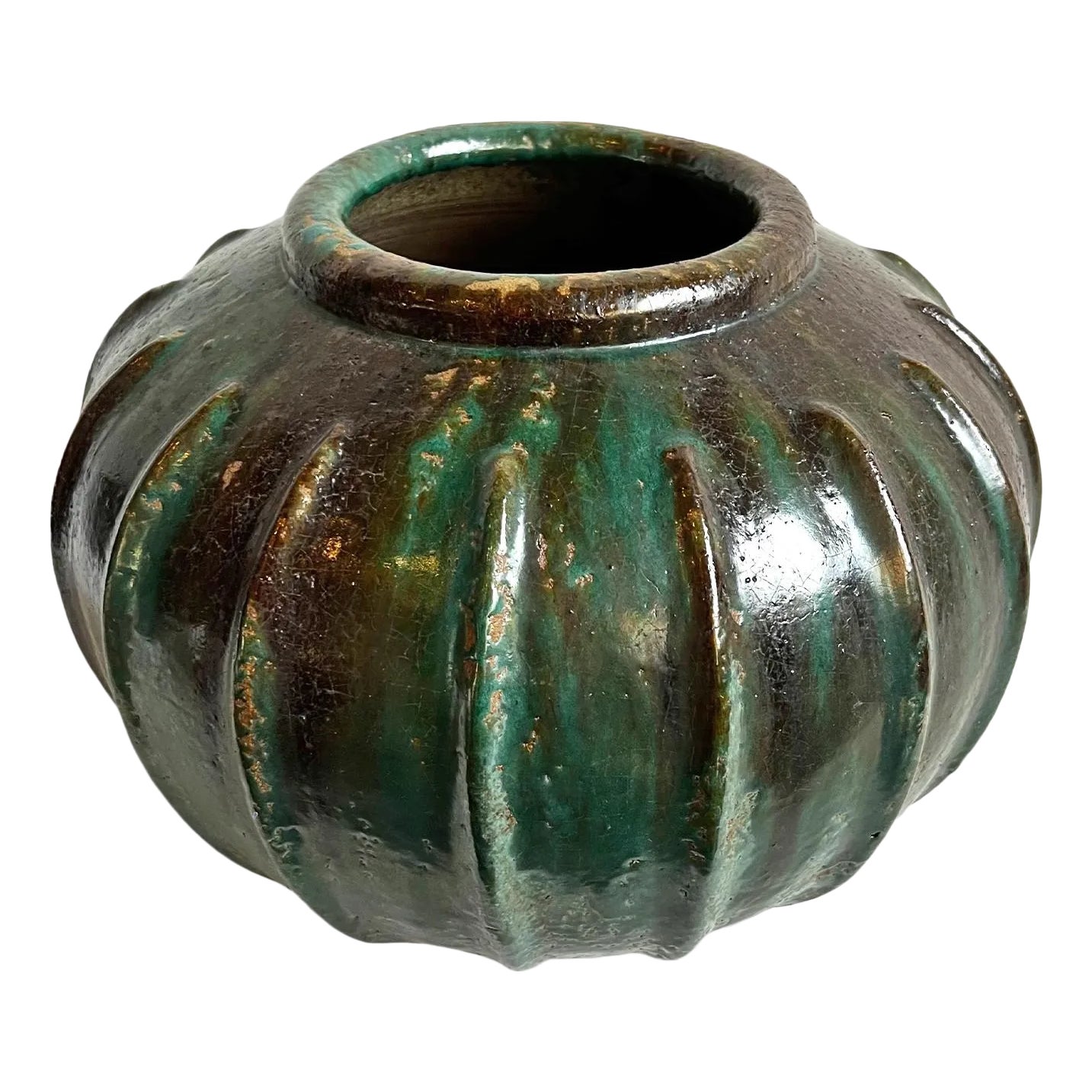 Antique Green Java Vase | Chairish