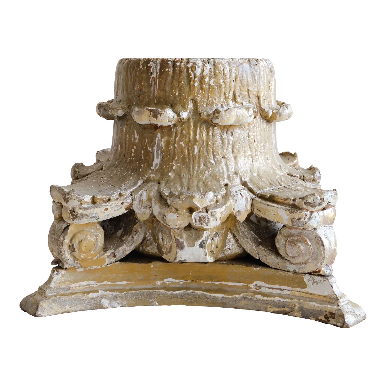 18th Century Italian Git Wood Capital | Chairish
